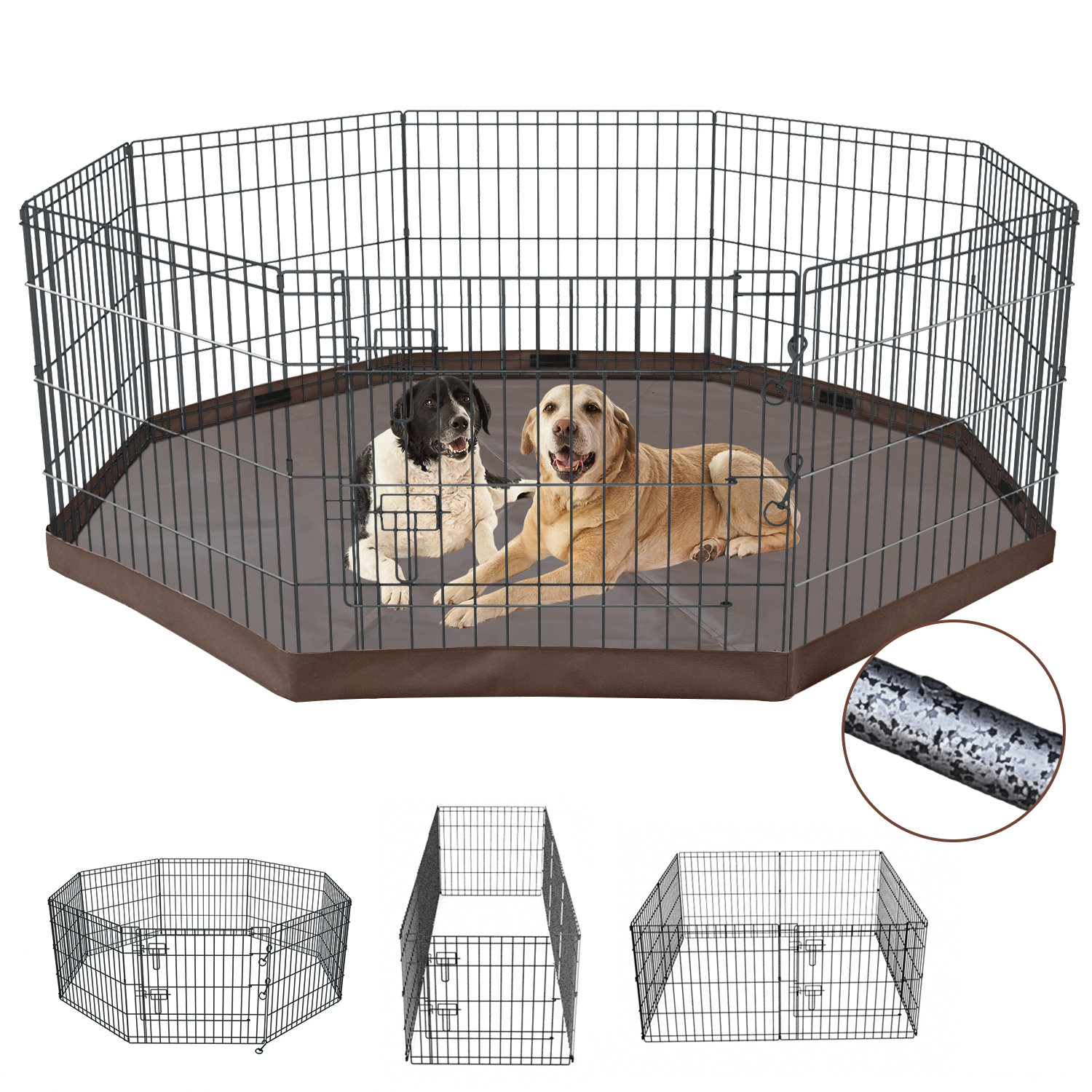 ‎CheerTran 8 Panel Metal Exercise Pen with Bottom Pad & Reviews | Wayfair