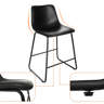 17 Stories Bar Stools Set Of 4, Height Counter Stool Faux Leather ...