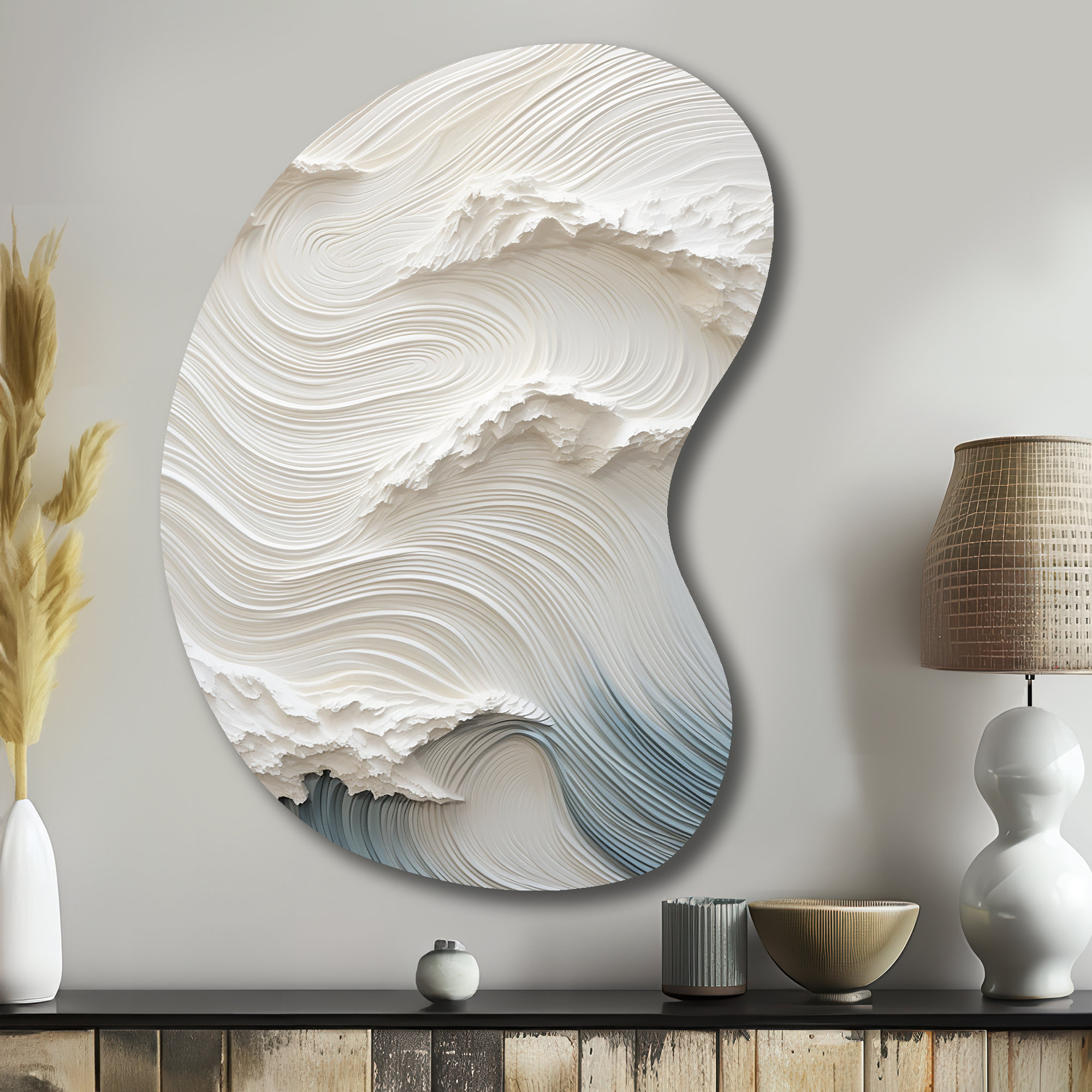 Design Art White And Blue Wave Papercut Style I - Coastal Waves Boom ...