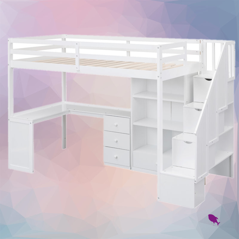 Harriet Bee Gillianne Kids Twin Loft Bed with Drawers | Wayfair