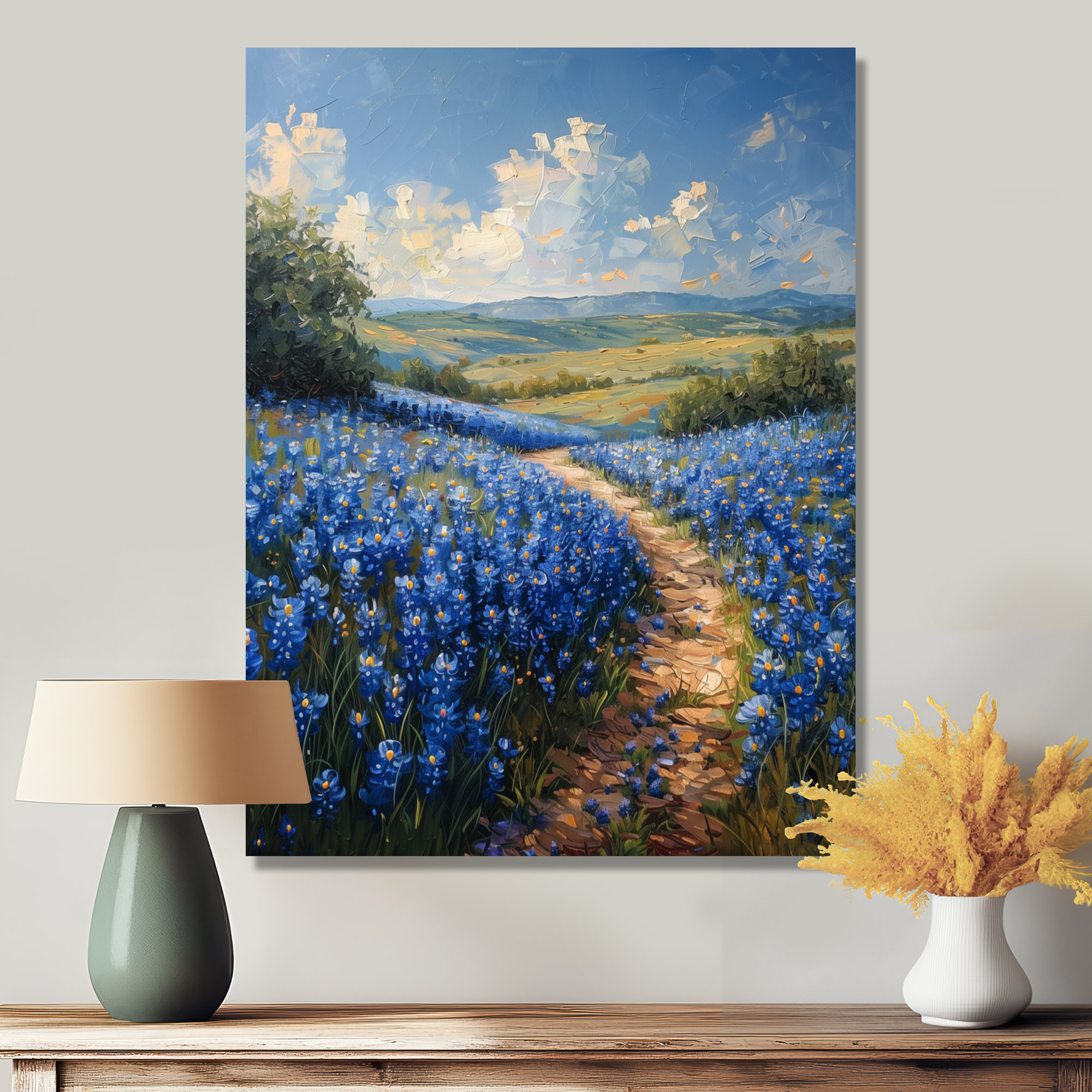 Lark Manor™ Summer Morning Magic Blue Bonnets Fields I - Blue Bonnets ...