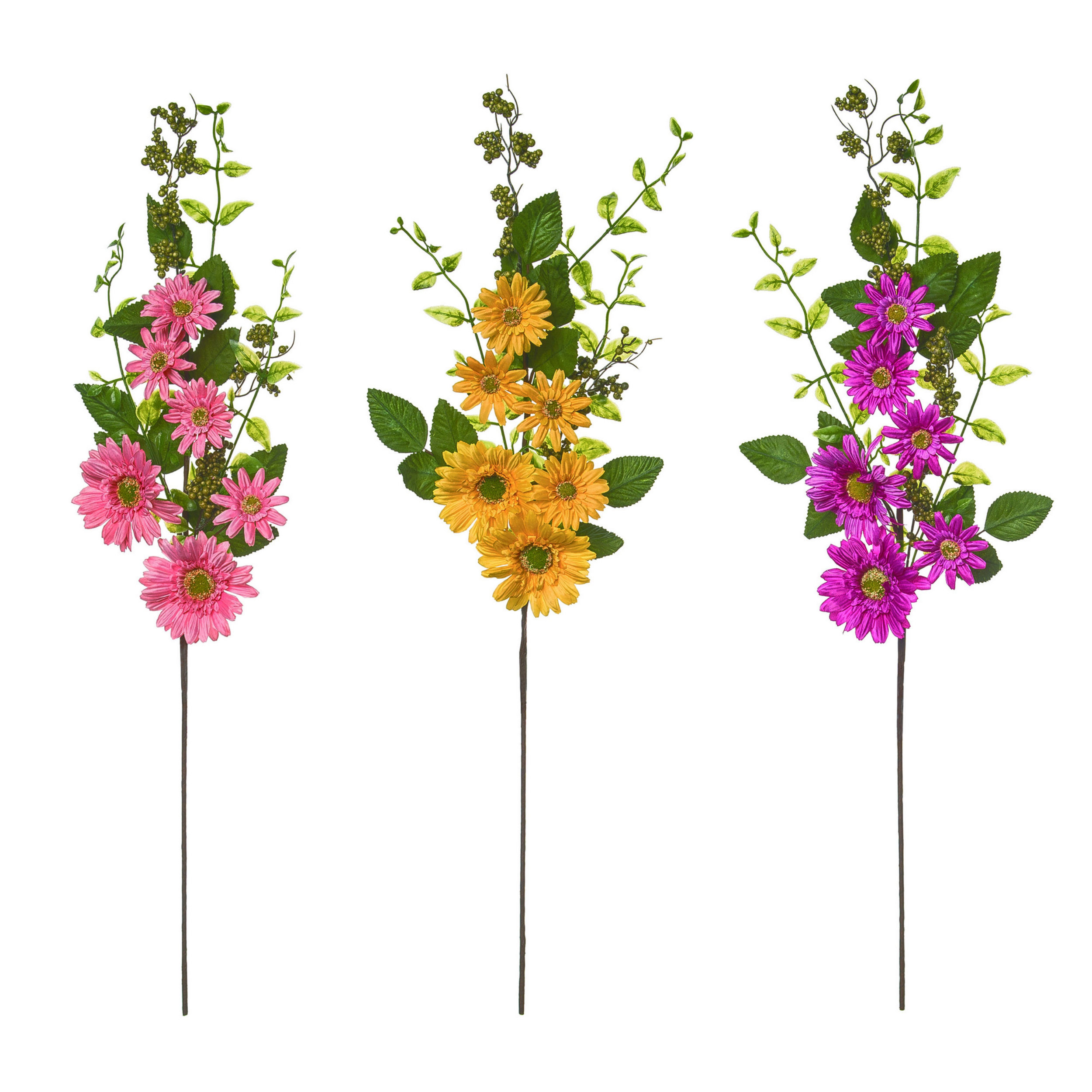 Dakota Fields Artificial 33 in. Spring Daisy Pick Set of 3 - Wayfair Canada
