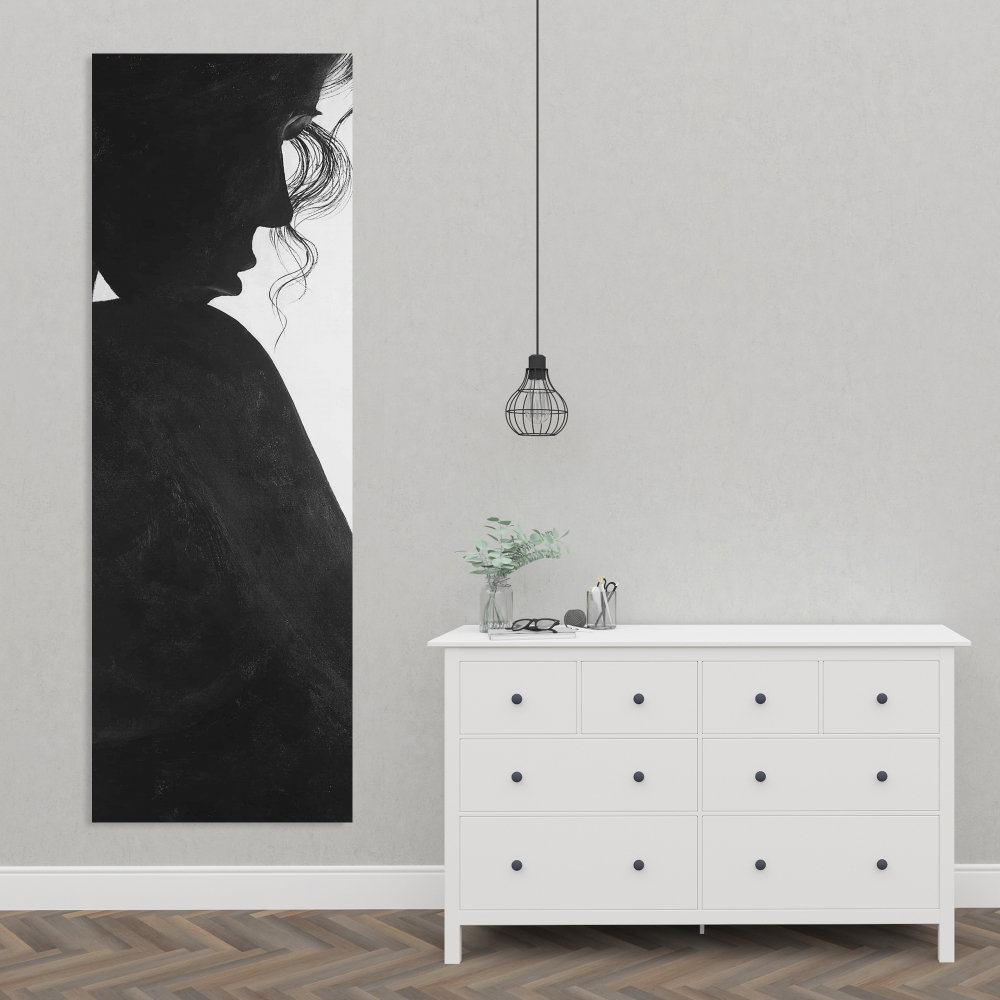 Lark Manor™ Chic Woman with Jewels - Gray Canvas Home Decor Art | Wayfair