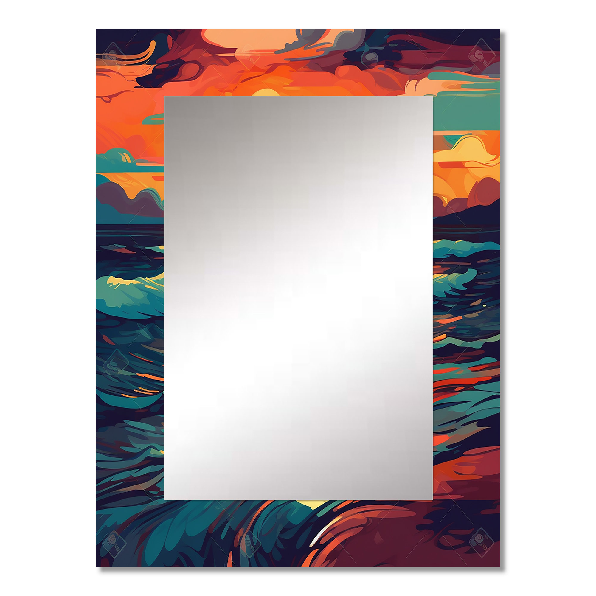 Dovecove Sunset On The Beach Expressive Retro Colors III - Beach Mirror ...