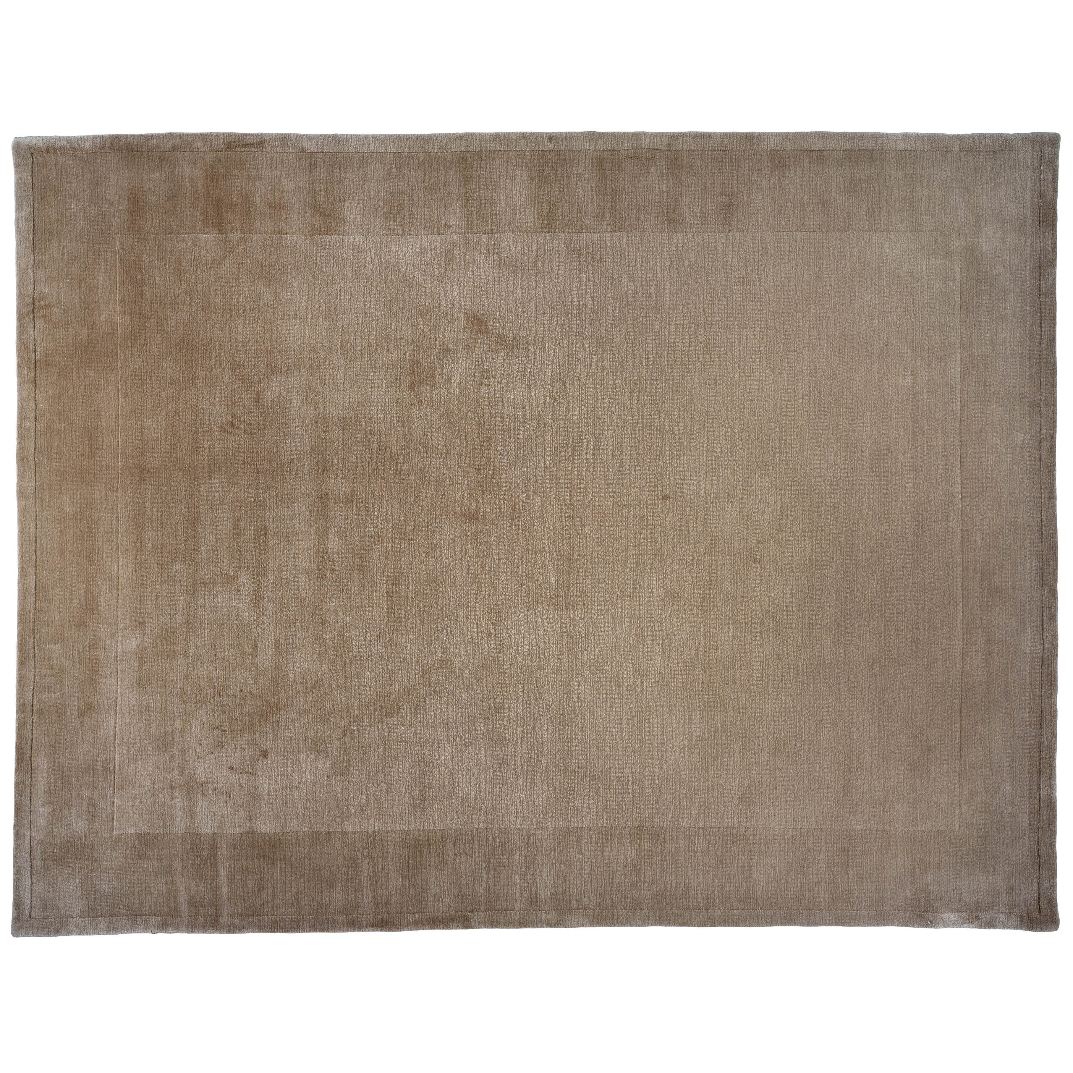 Aga John Oriental Rugs One-of-a-Kind Hand-Knotted Tan 9' x 12' Viscose ...