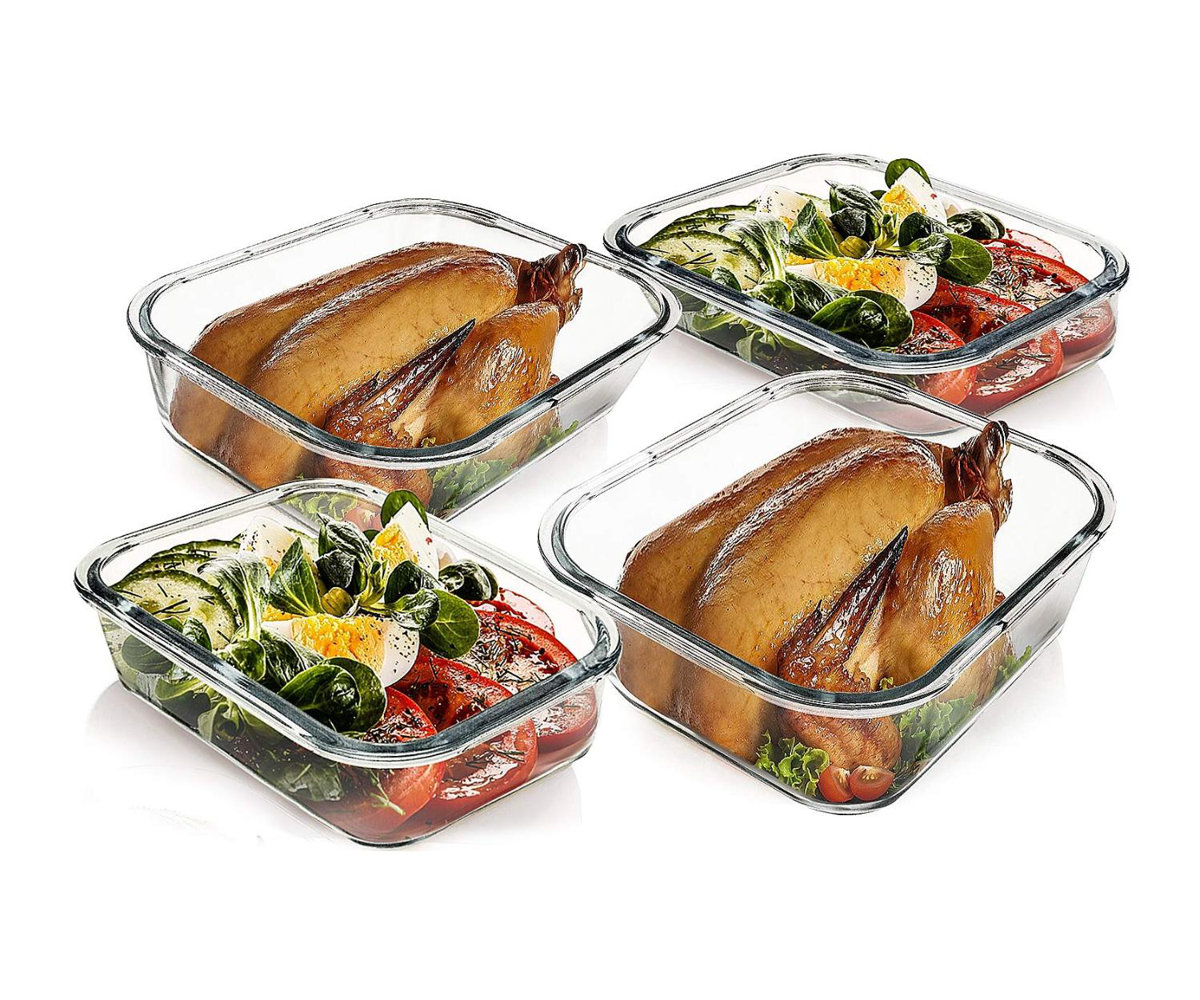 Prep & Savour Extra Large Glass Food Storage/Baking Containers Set With ...