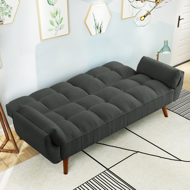 George Oliver Kamaren Full 75.39" Futons Upholstered Convertible Sofa ...