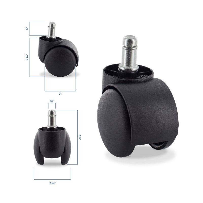 Outwater 2-3/8in. Black Nylon Swivel Hooded Hercules Twin Wheel Caster ...