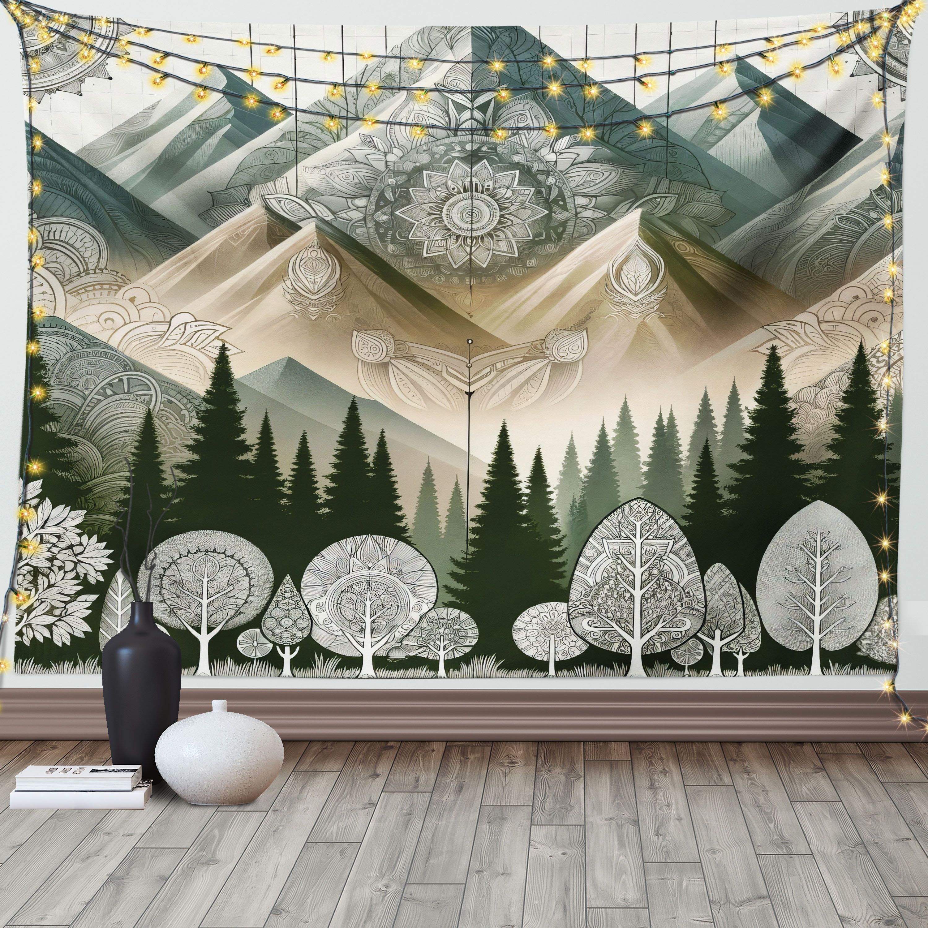 August Grove® Mountain Tapestry Wall Hanging Oriental Mandala Mounts ...