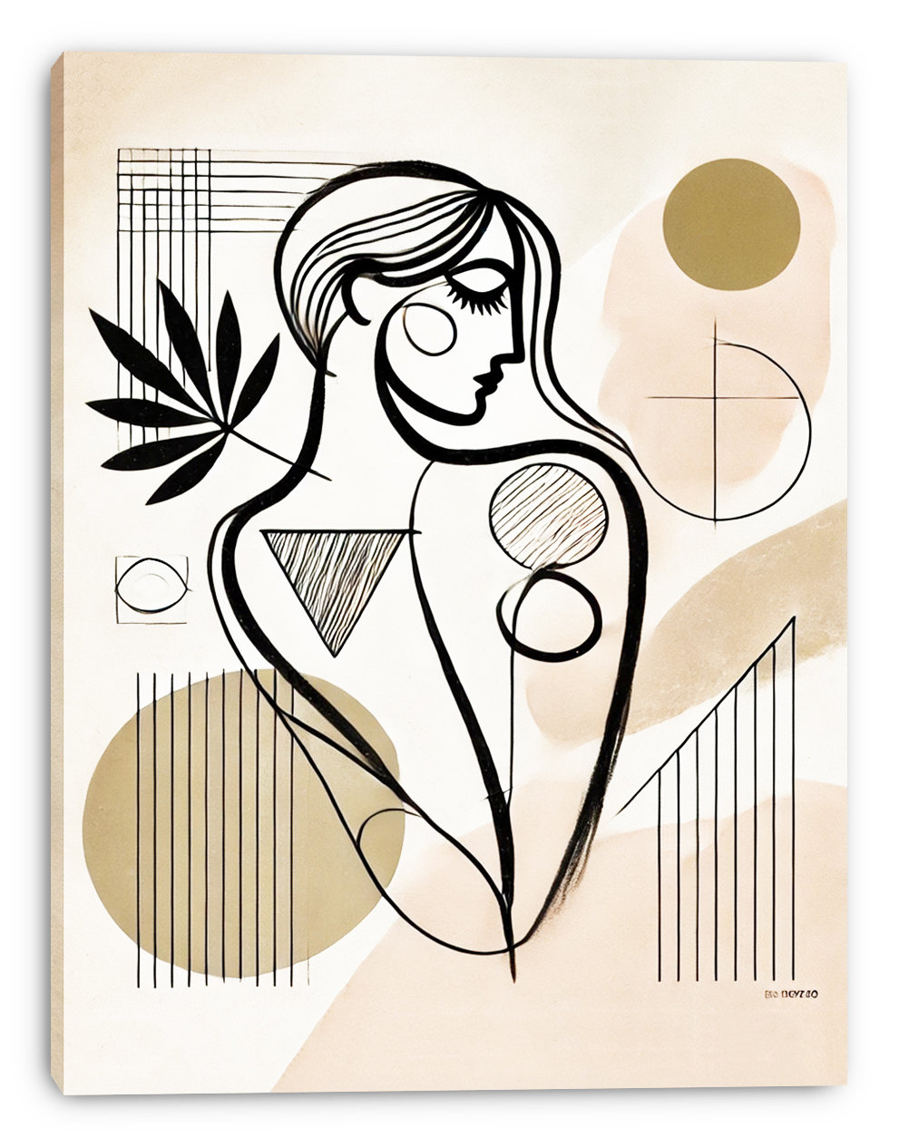 Wrought Studio™ “Geometric Muse” Wrapped Canvas Wall Art – Abstract ...