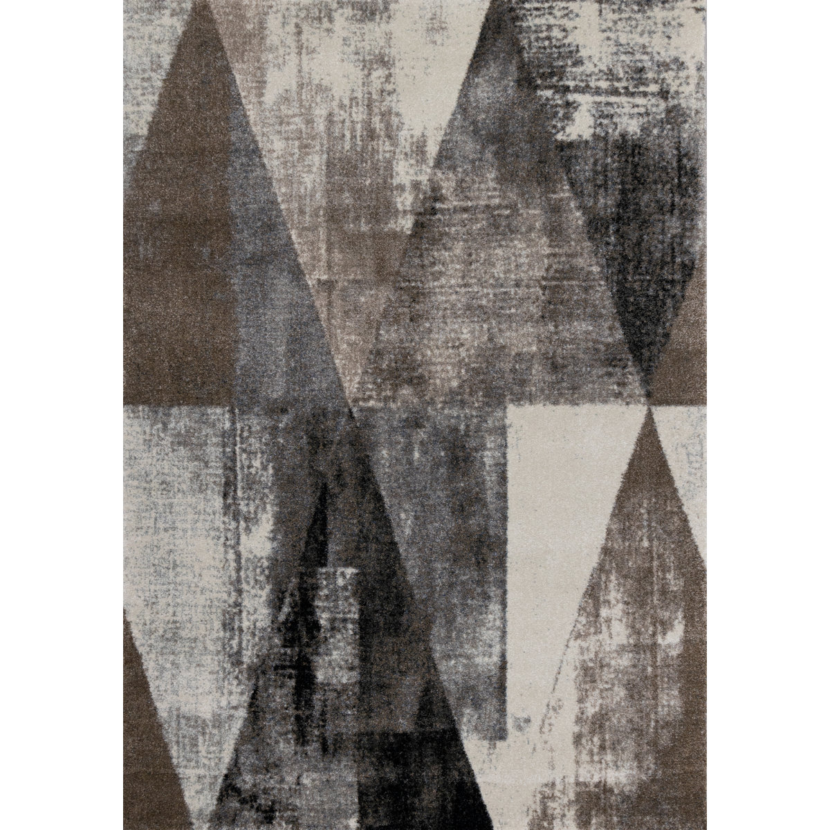 The Twillery Co.® Menoher Geometric Cream/Brown Area Rug | Wayfair