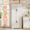 Ebern Designs 60-Inch Tall Cabinet with Doors and Shelves in White ...
