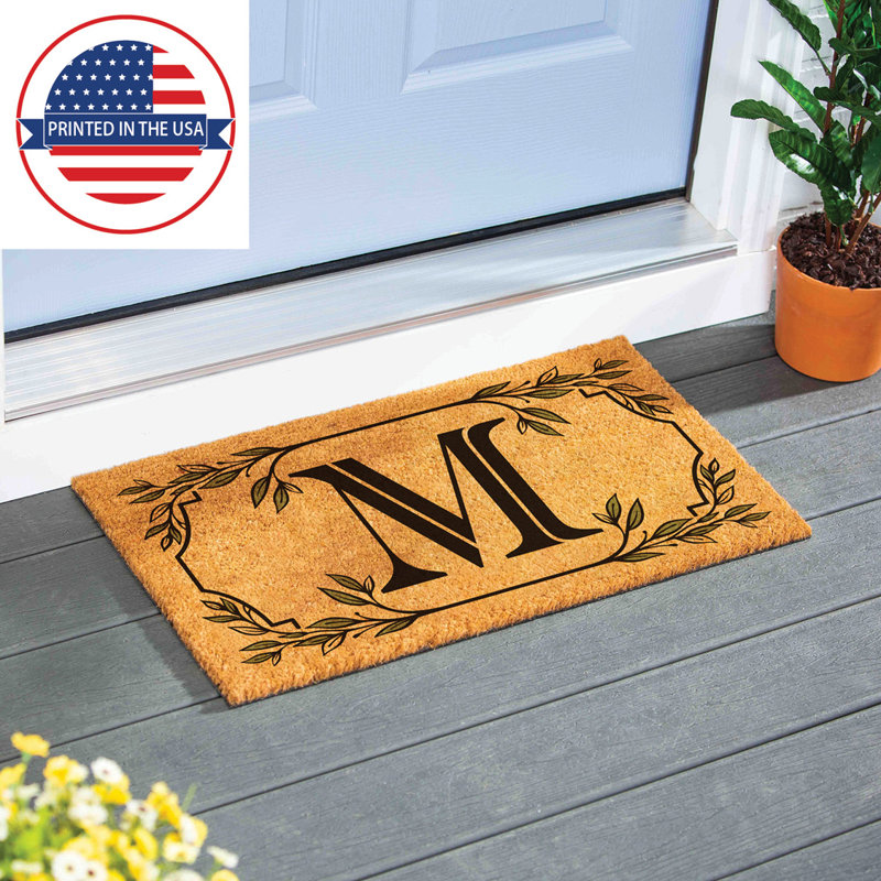 Ophelia & Co. Monogram Coir Mat, Letter "M" | Wayfair