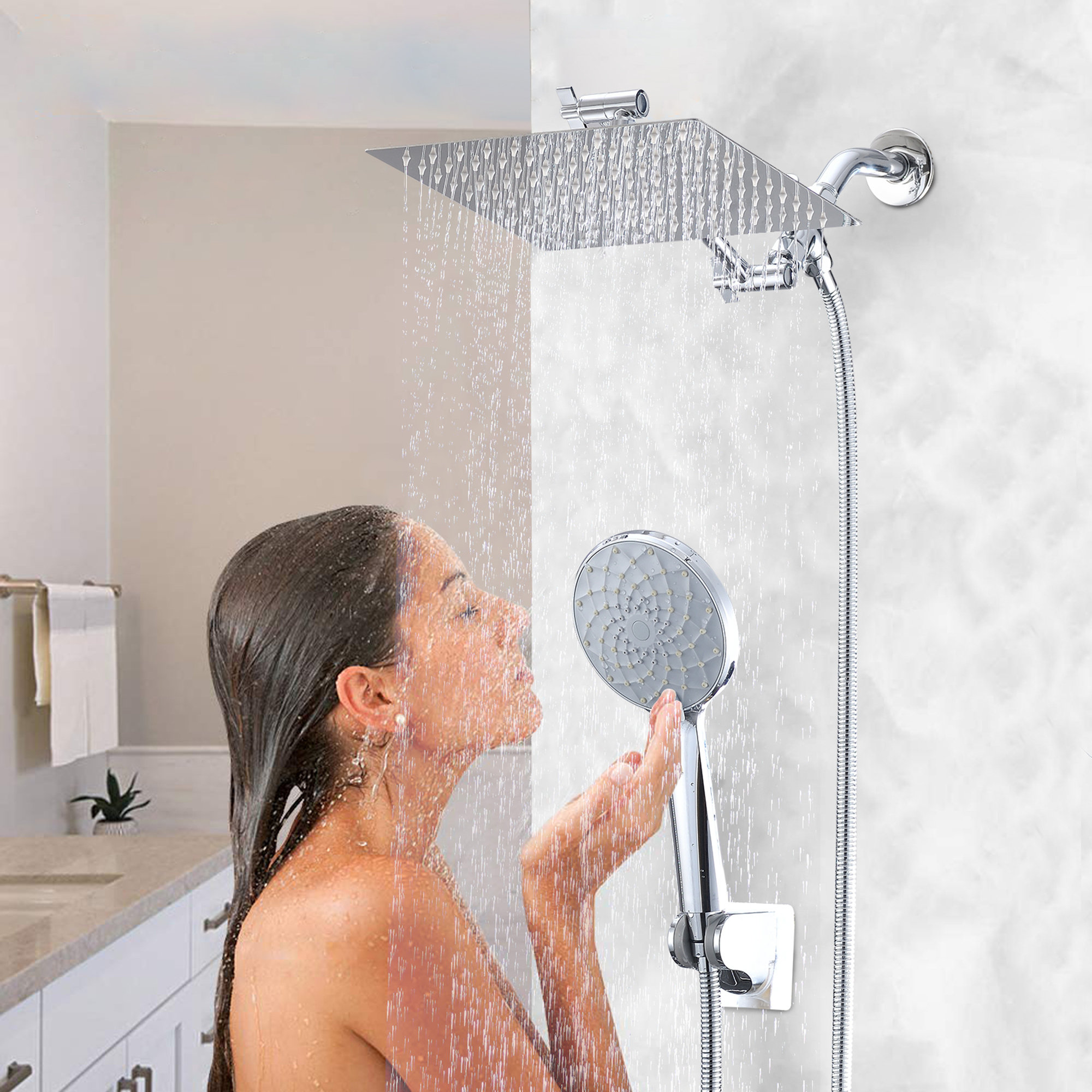 INLE High Pressure Rainfall and Handheld Shower Combo - Wayfair Canada