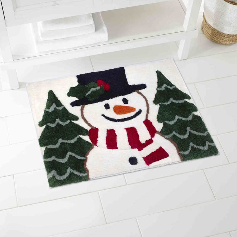 The Holiday Aisle® Winter Snowman Rug | Wayfair