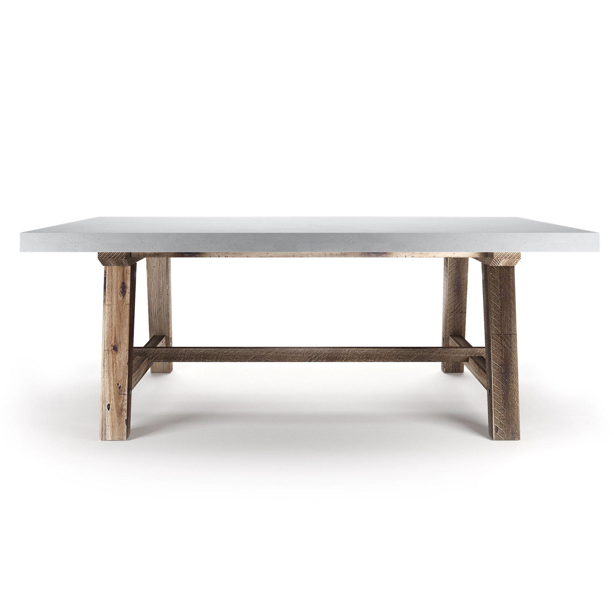 Hokku Designs Partlow Dining Table With Concrete Top And Wood Base ...