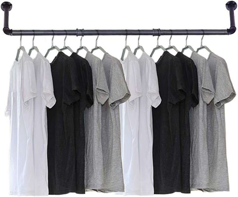 Rebrilliant Industrial Pipe Clothing Rack, 30'' Wall Mounted Clothes ...