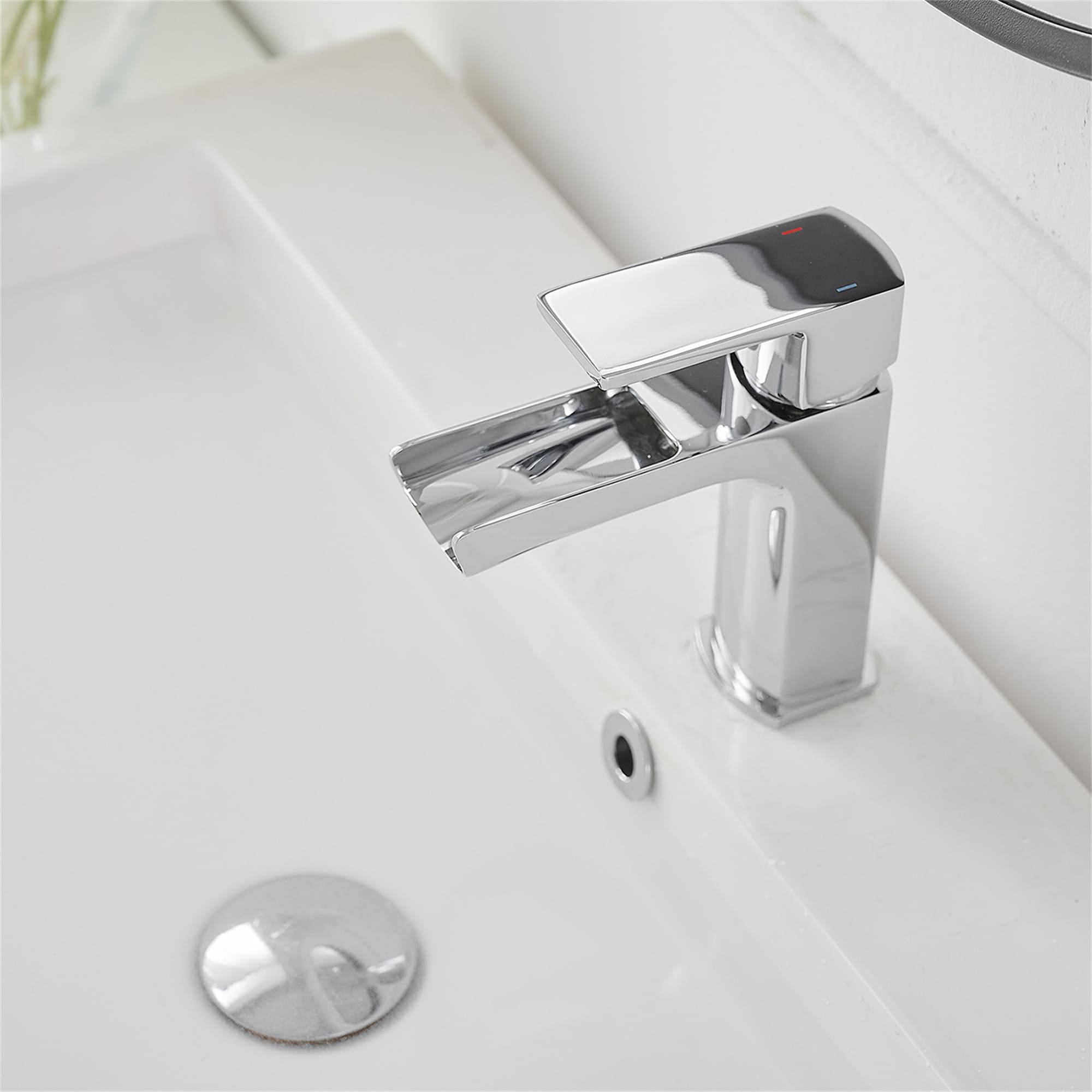 KIKO HOME Waterfall Bathroom Faucet With Drain Assembly Single Hole ...