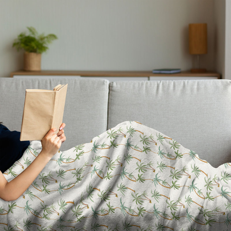 Ambesonne Tropical Fleece Throw Blanket Palm Trees Pattern | Wayfair