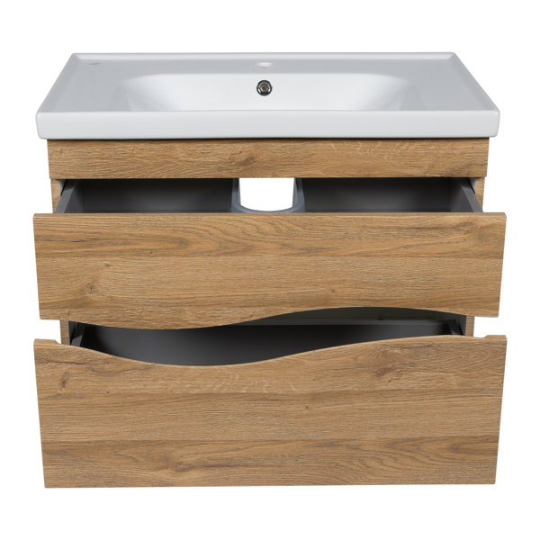Millwood Pines Demauria Modern Wall Mounted Bathroom Vanity With ...