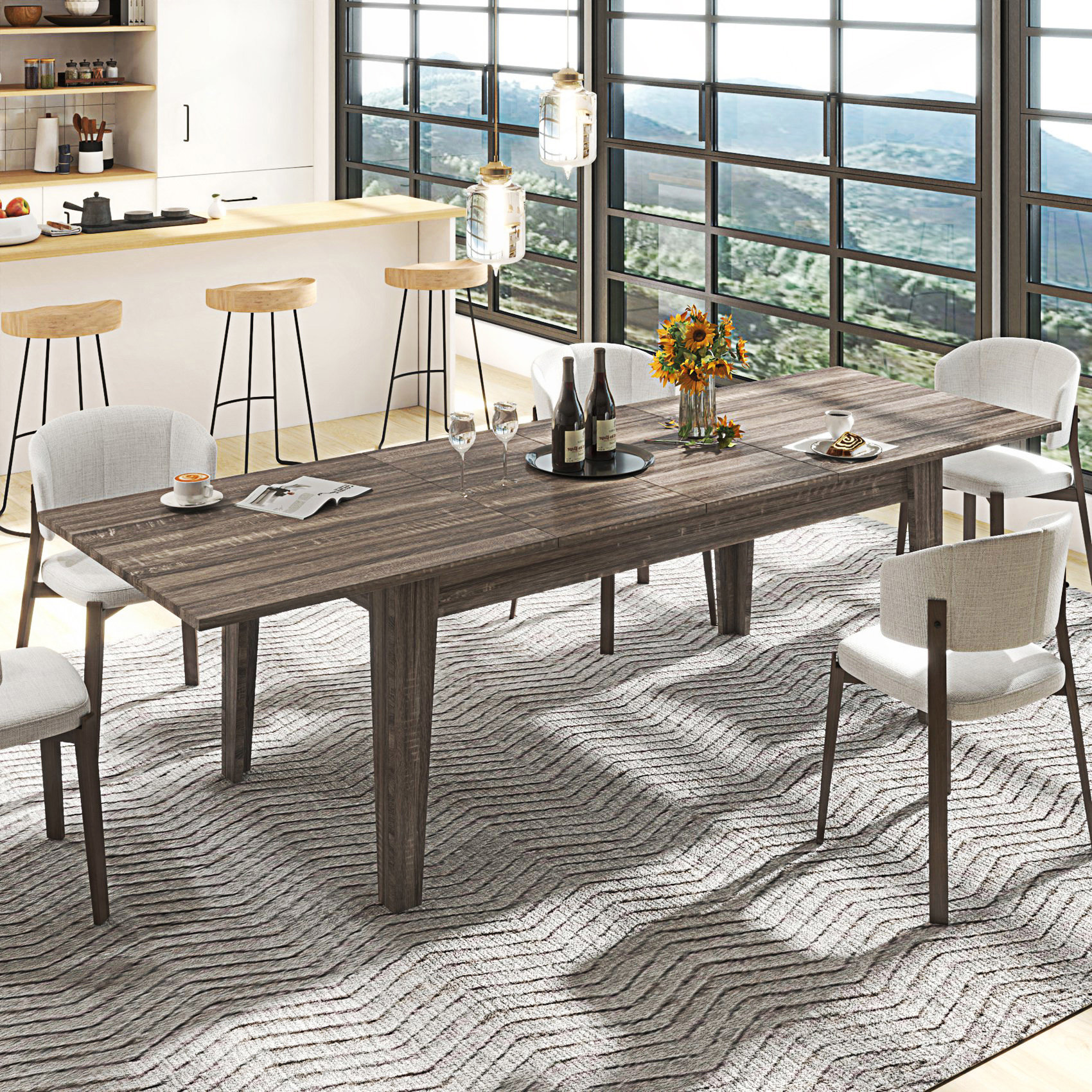 George Oliver Dining Table, Large Extendable Kitchen Table - Wayfair Canada