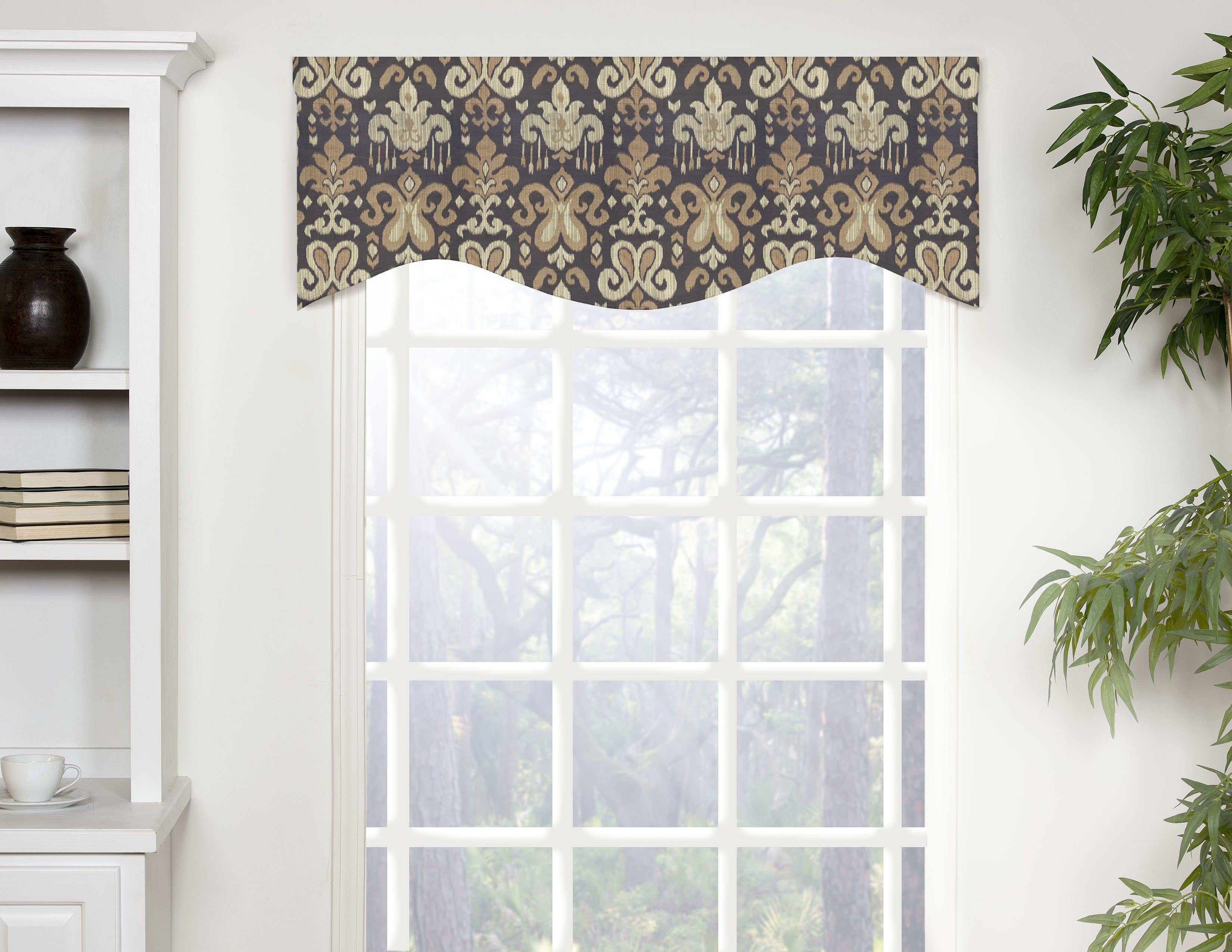 Bungalow Rose 50'' Window Valance in Brown | Wayfair