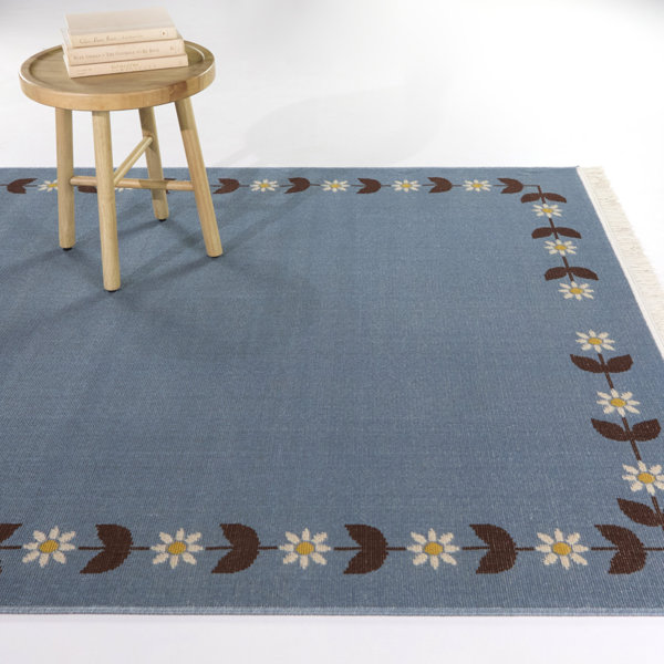 Winston Porter Rectangle Seandell Floral Machine Woven Cotton ...