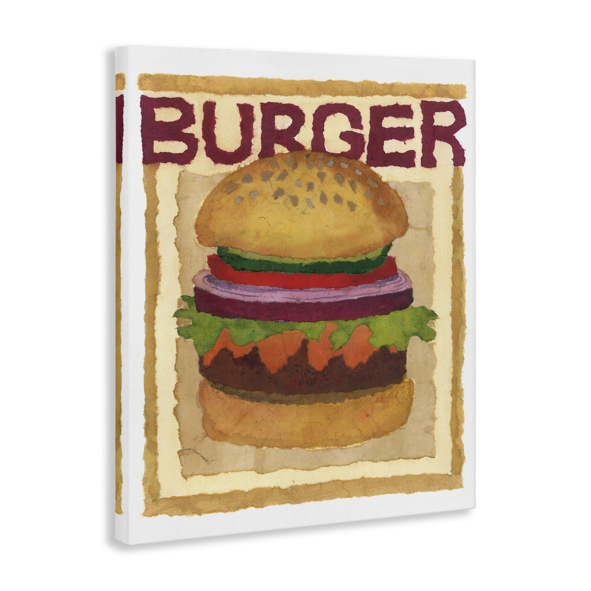 Lark Manor™ Watercolor Style Burger Canvas Wall Art by Nancy Overton ...