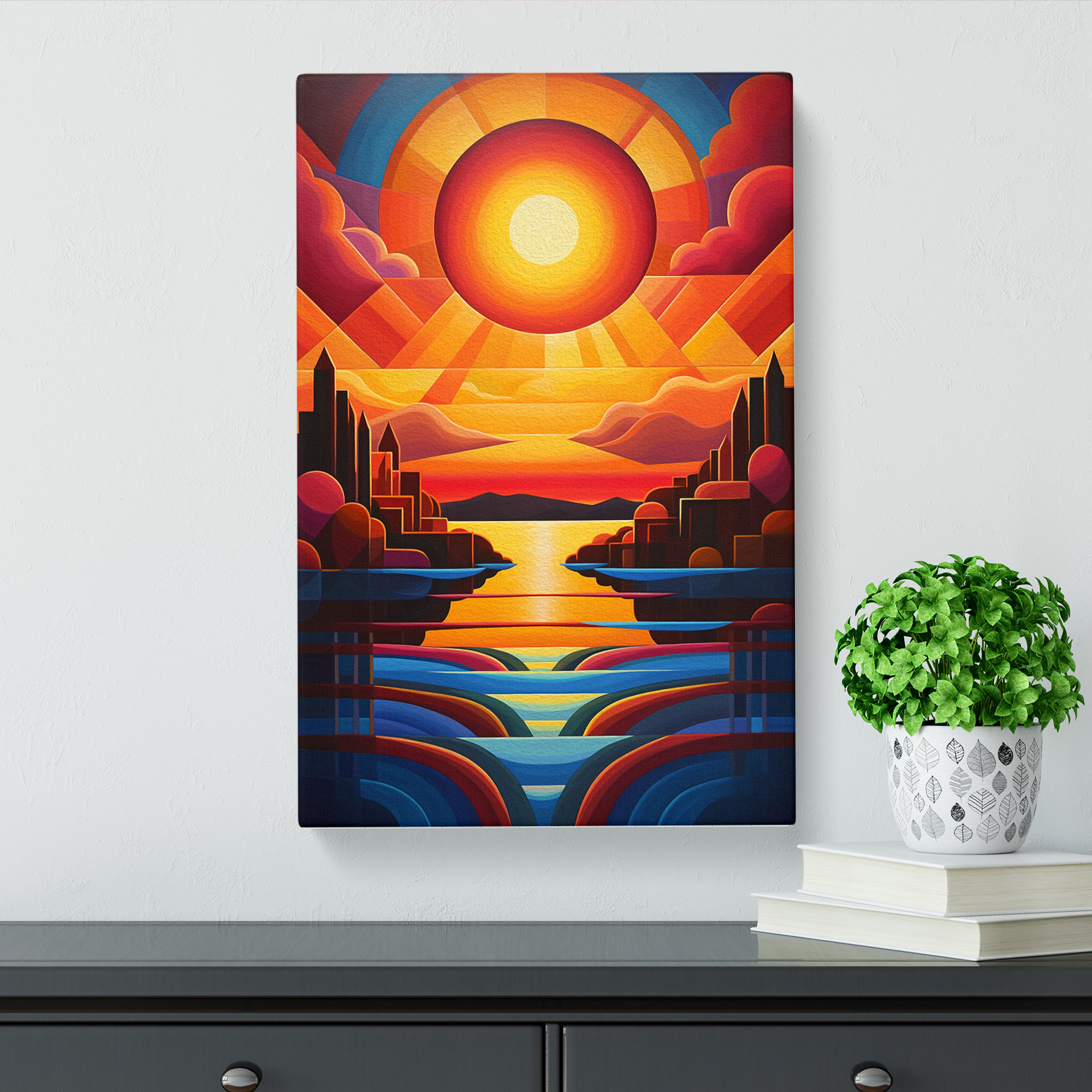 Marlow Home Co. Deco Sunset Hard Edge No.3 - Art Prints | Wayfair.co.uk
