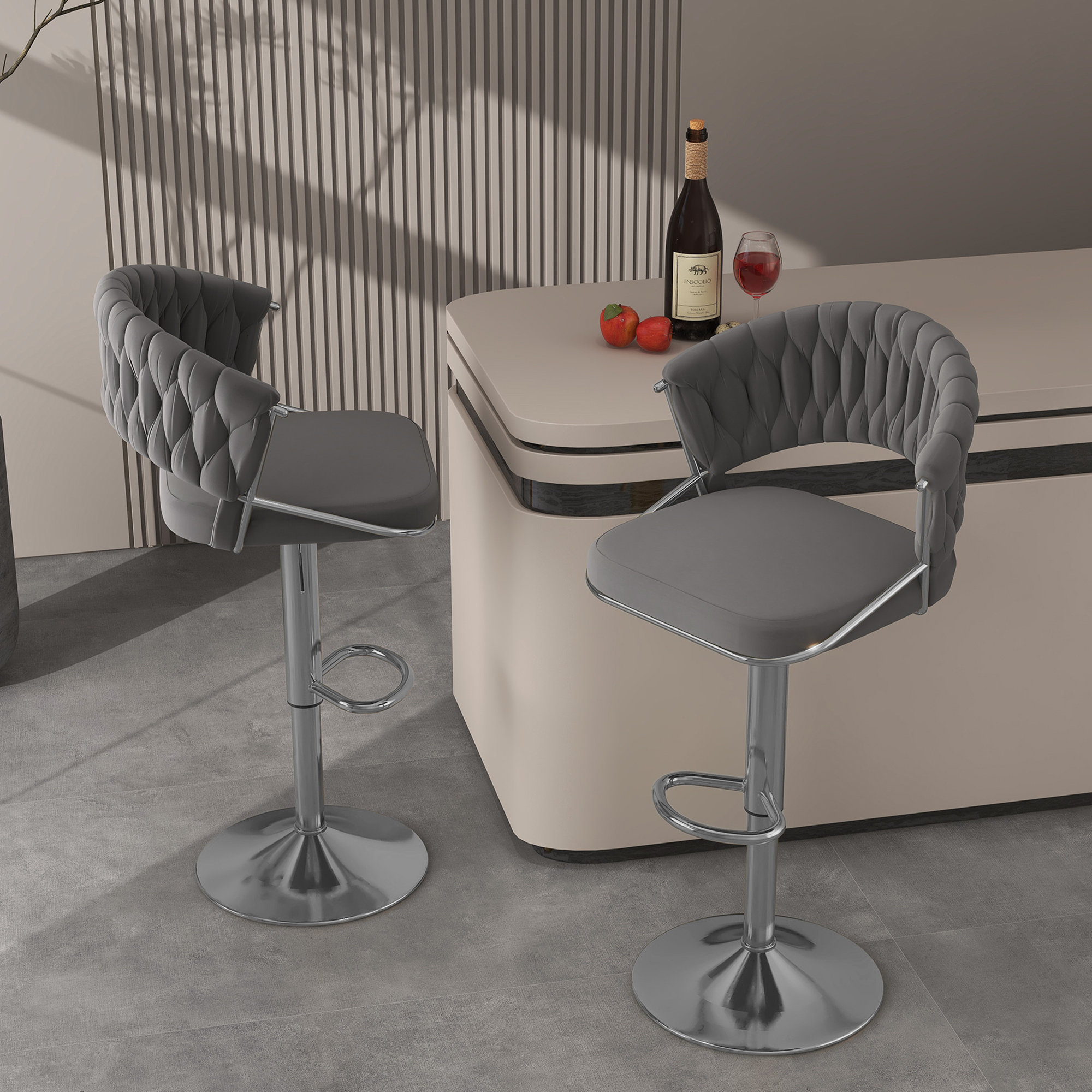 Everly Quinn Christal Swivel Adjustable Height Bar Stool & Reviews ...