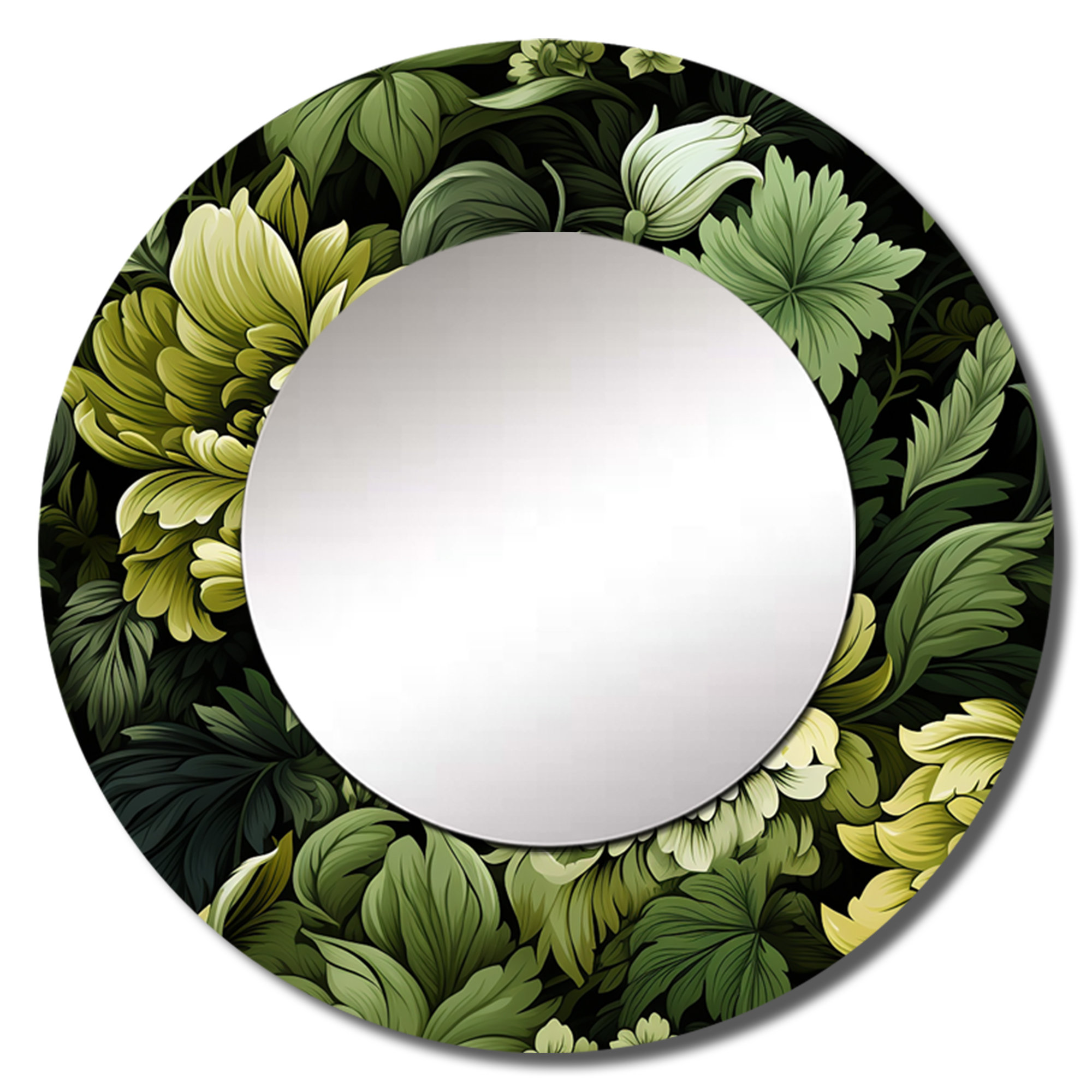 East Urban Home Rhiner Tropical Green Jungle Damask - tropical Large ...