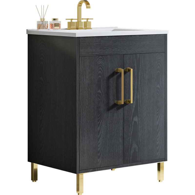 Mercer41 Fabien 24'' Single Bathroom Vanity with Ceramic Top | Wayfair