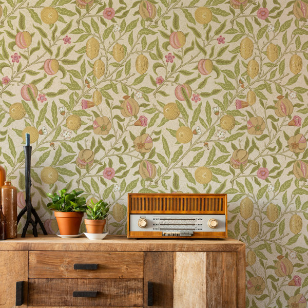 Lark Manor William Morris Fruit Wallpaper Bryelle Peel & Stick Floral ...