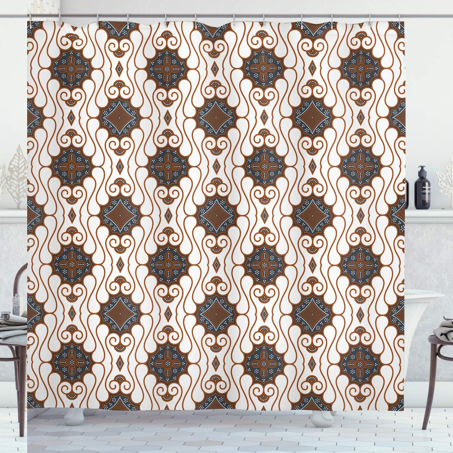 Foundry Select Indonesian Boho Flow Batik Shower Curtain - Retro Night ...
