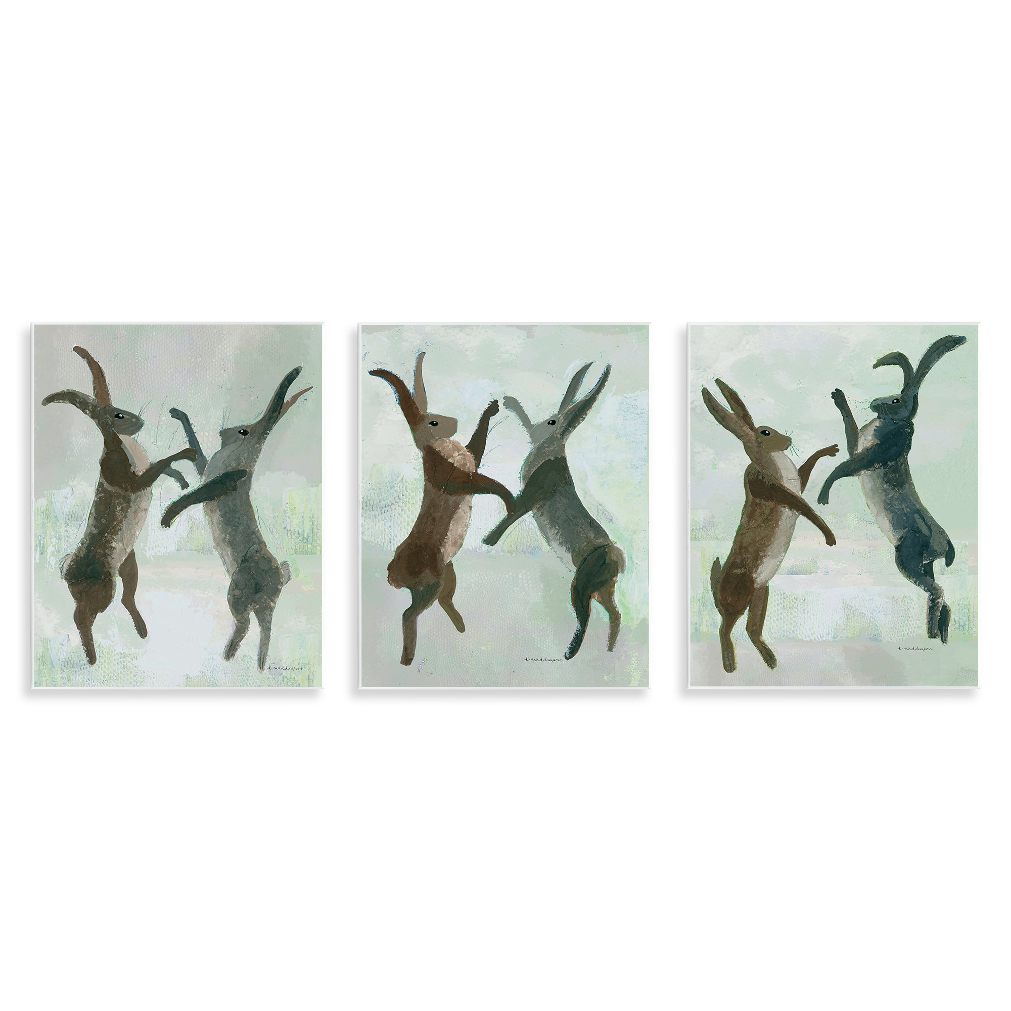 Ophelia & Co. Battling Hares in Neutral Tones Wall Plaque, design by ...