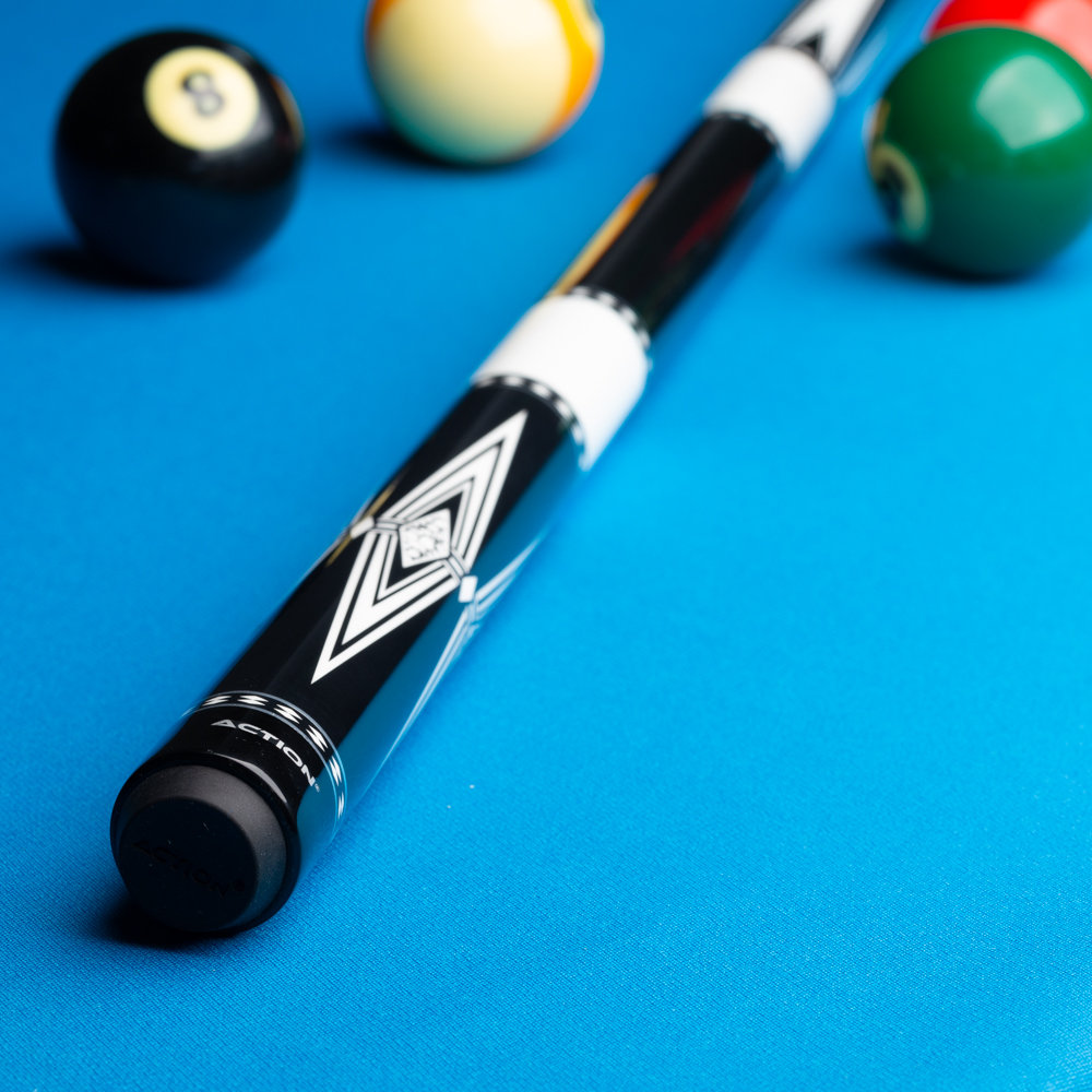 Action Cues Action BW26 Black & White Pool Cue Billiard Stick Billiards ...