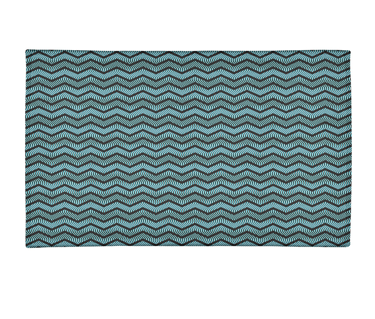 East Urban Home Wavy Chevrons Teal/Dark Brown Area Rug | Wayfair
