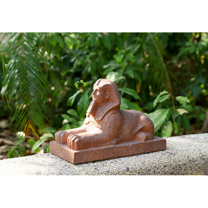 Trinx Alexane Solar Egypt Sphinx Outdoor Garden Statue with Spotlight ...