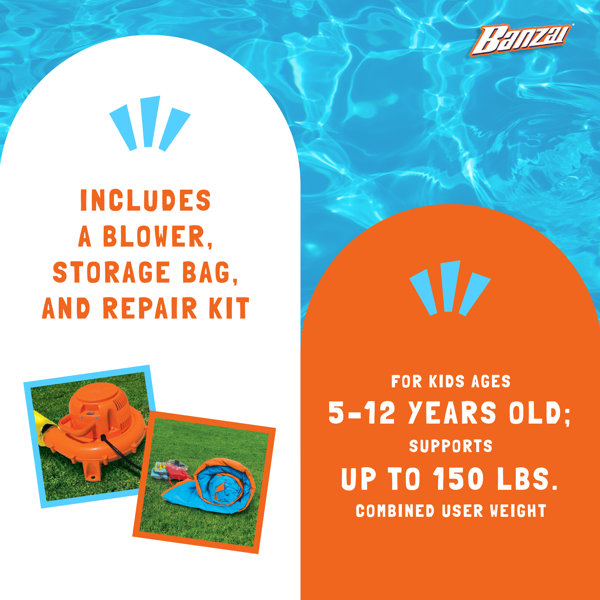 Banzai Kids Inflatable Outdoor Lazy River Adventure Water Park Slide ...