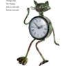 Trinx Small Cat Desk Clock Handmade Vintage Metal Cat Figurine ...