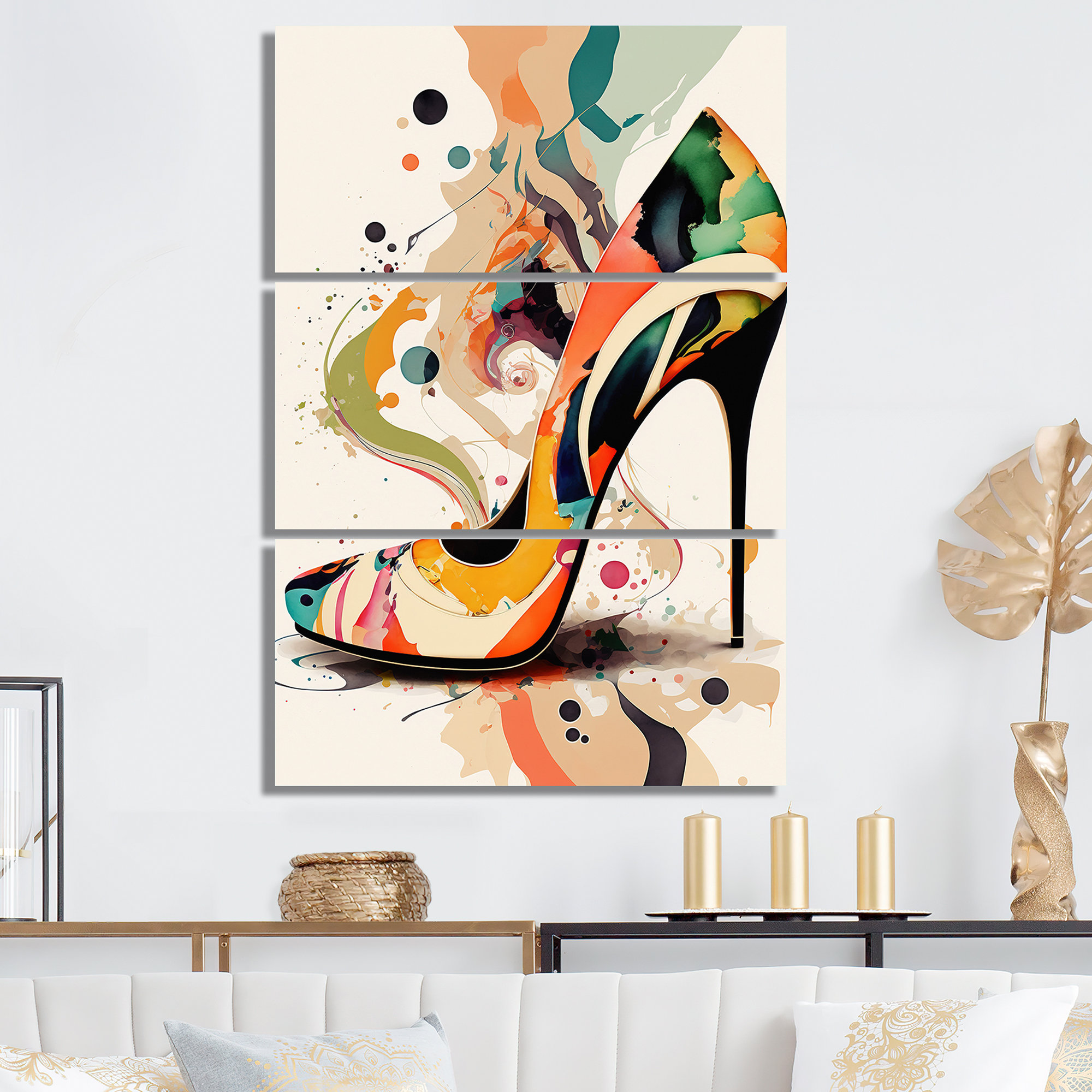 Orren Ellis Monast Retro Art Deco High Heel Shoe VIII 3 Pieces | Wayfair