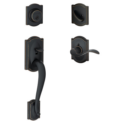 Schlage Camelot Handleset with Single Cylinder Deadbolt and Accent Door ...