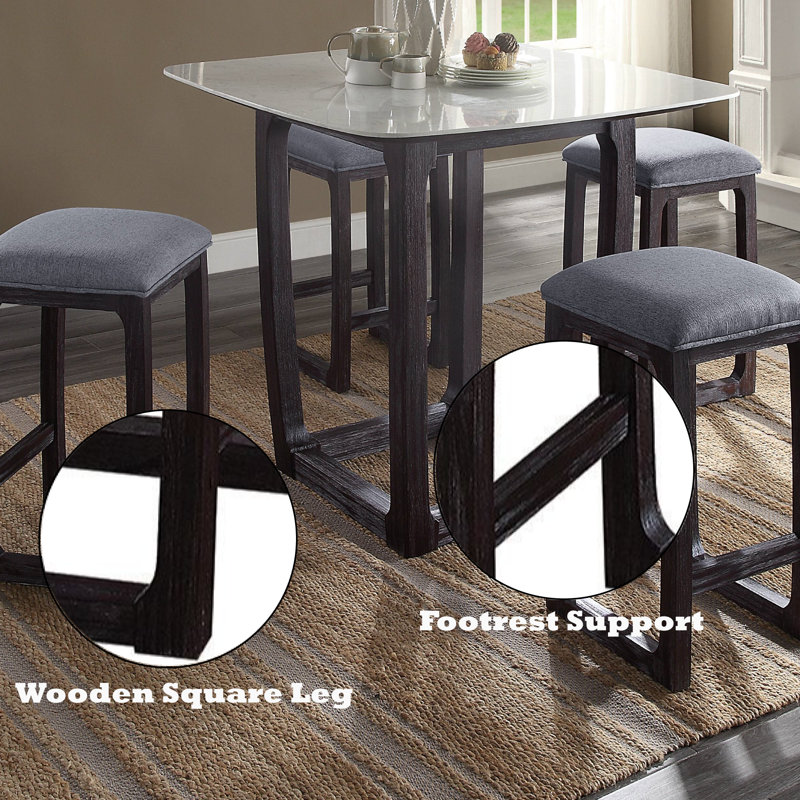 Ebern Designs Razo Upholstered Counter Stool in Weathered Espresso ...