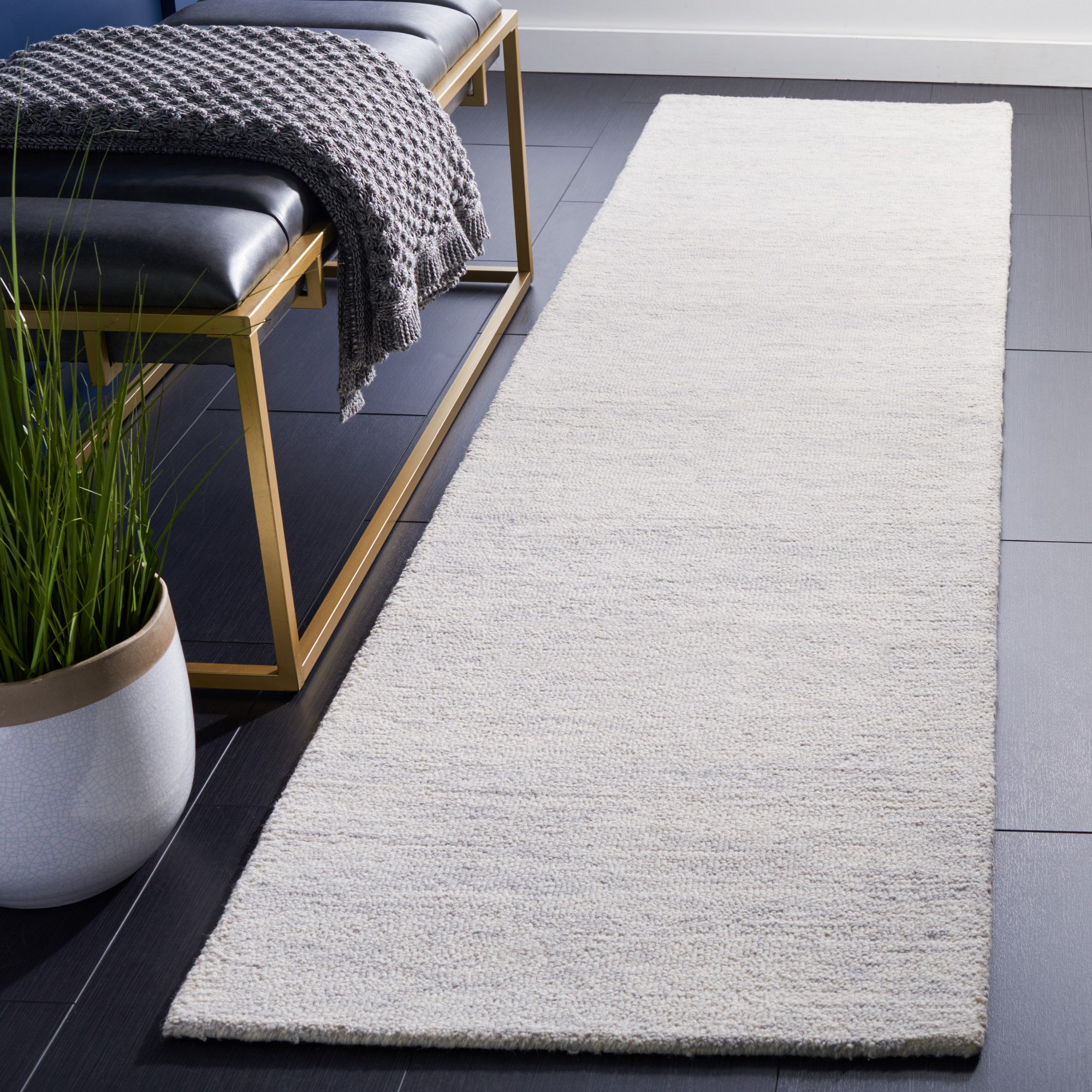 Ebern Designs Estilla Metro Hand Tufted Wool/Cotton Solid Color Rug in ...