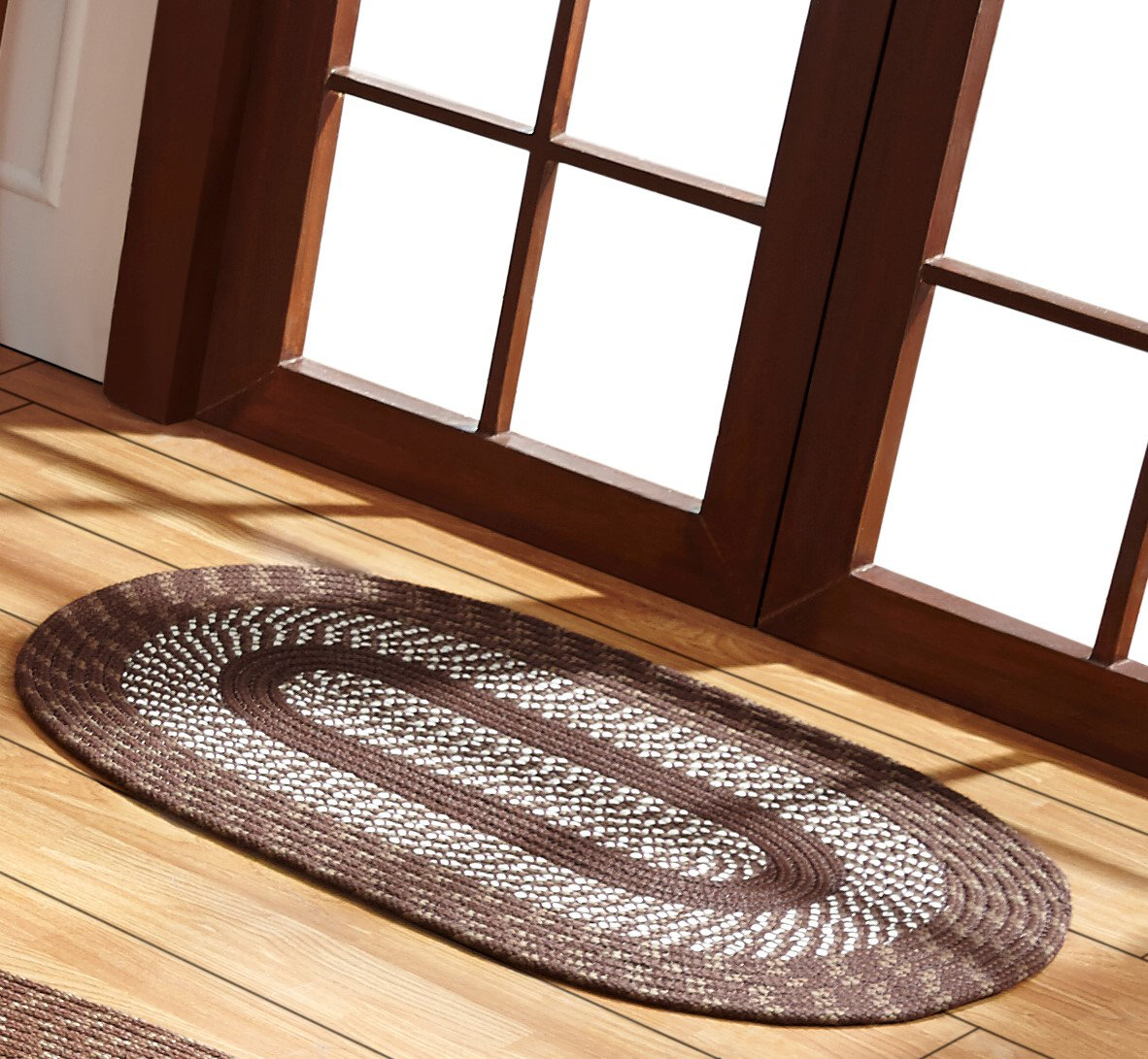 Winston Porter Tookes Brown Indoor/Outdoor Area Rug- Round Rug | Wayfair