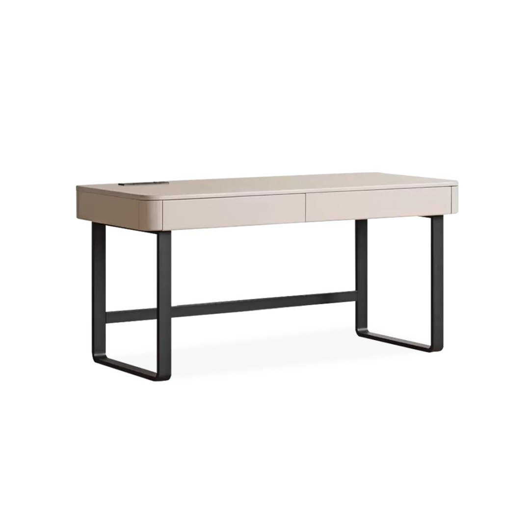 Furnire Lewi Gray+Black Solid Wood+Iron desks | Wayfair