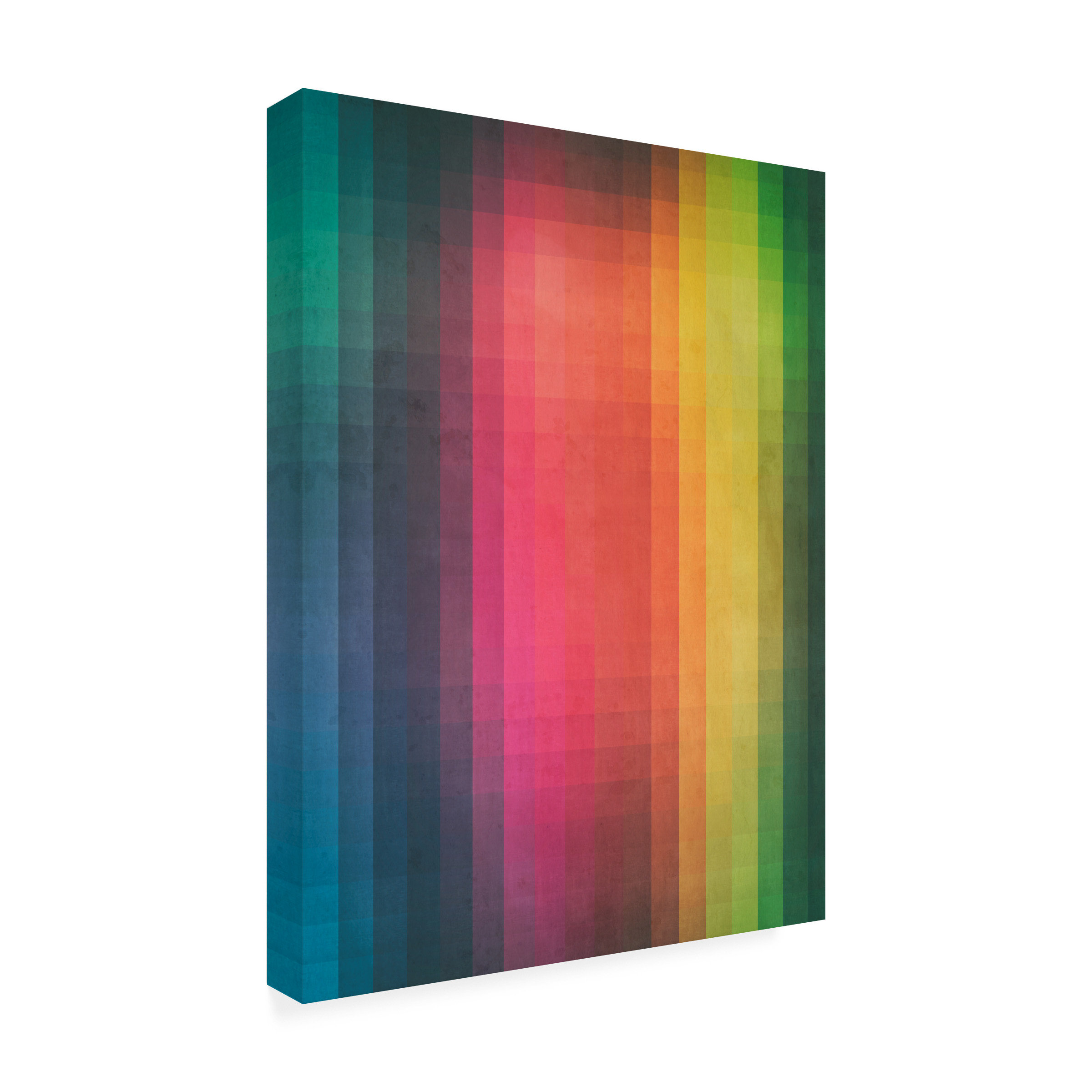 Wrought Studio Tom Quartermaine Unique Abstract Rainbow Pixel Canvas ...