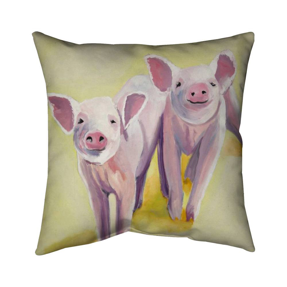 Begin Edition International Inc. Two smiling pigs - 18"x18" Throw ...