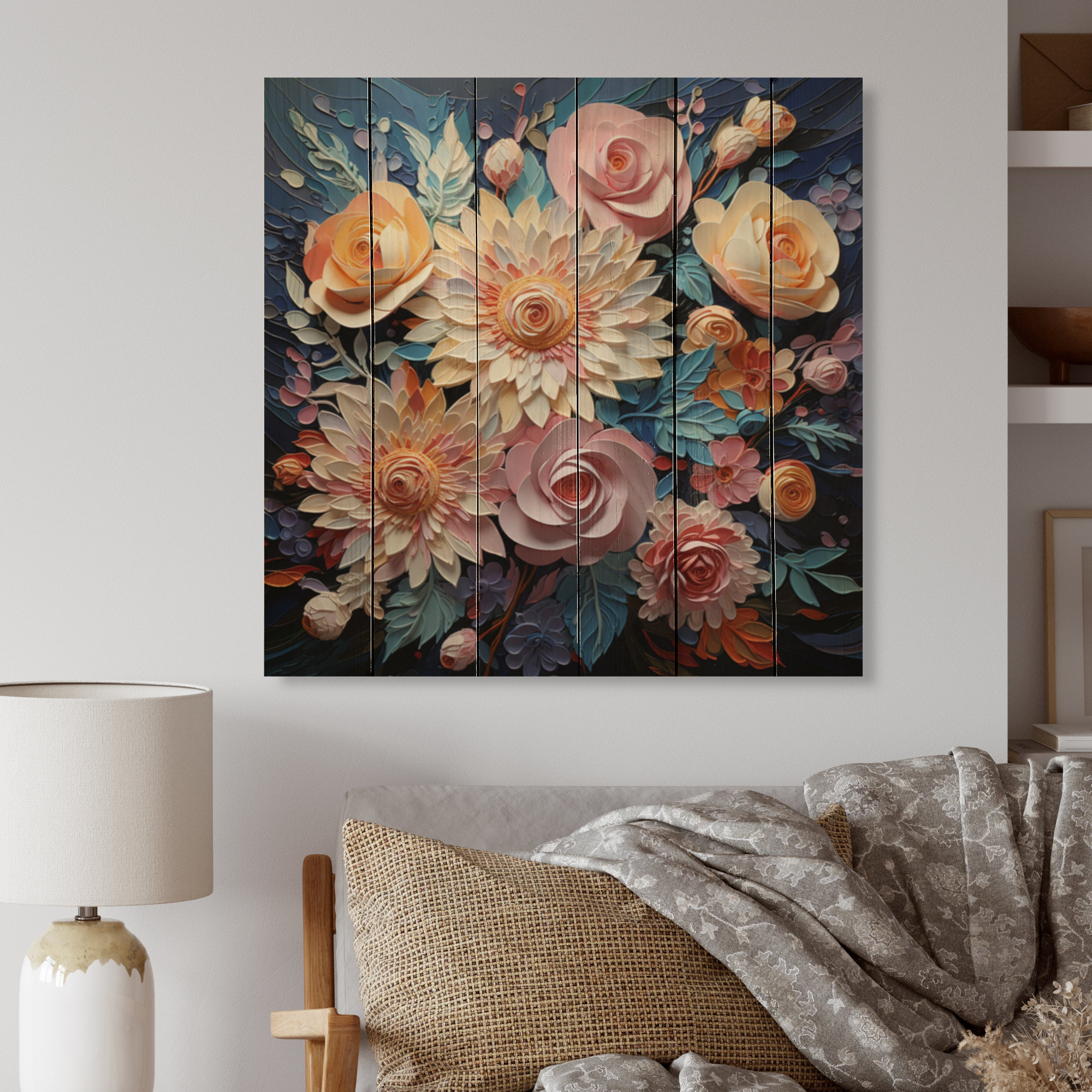 Red Barrel Studio Jamayla Flowers Collage On Wood Print - Wayfair Canada