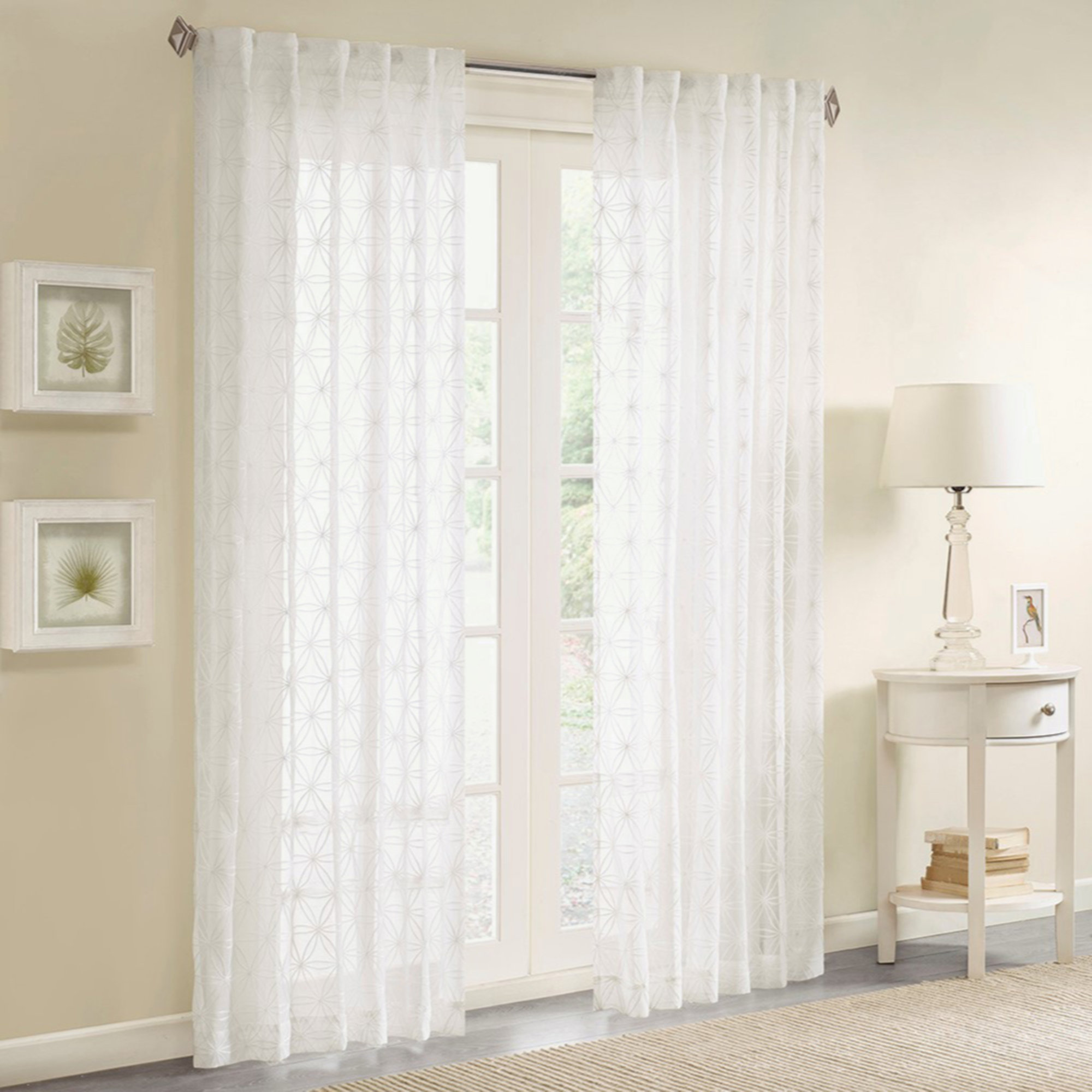Lark Manor™ Sheer Embroidered Window Curtain(Only 1 Pc Panel) | Wayfair